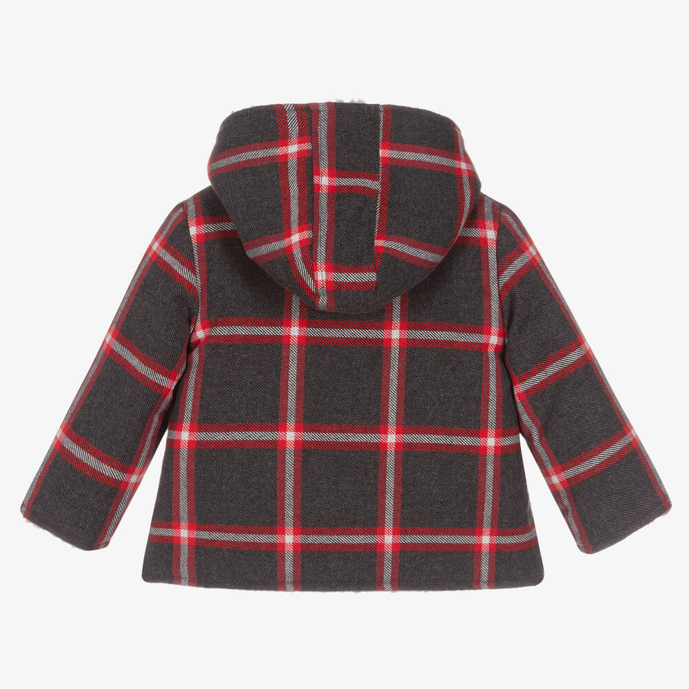 Foque - Boys Grey & Red Check Jacket | Childrensalon Outlet