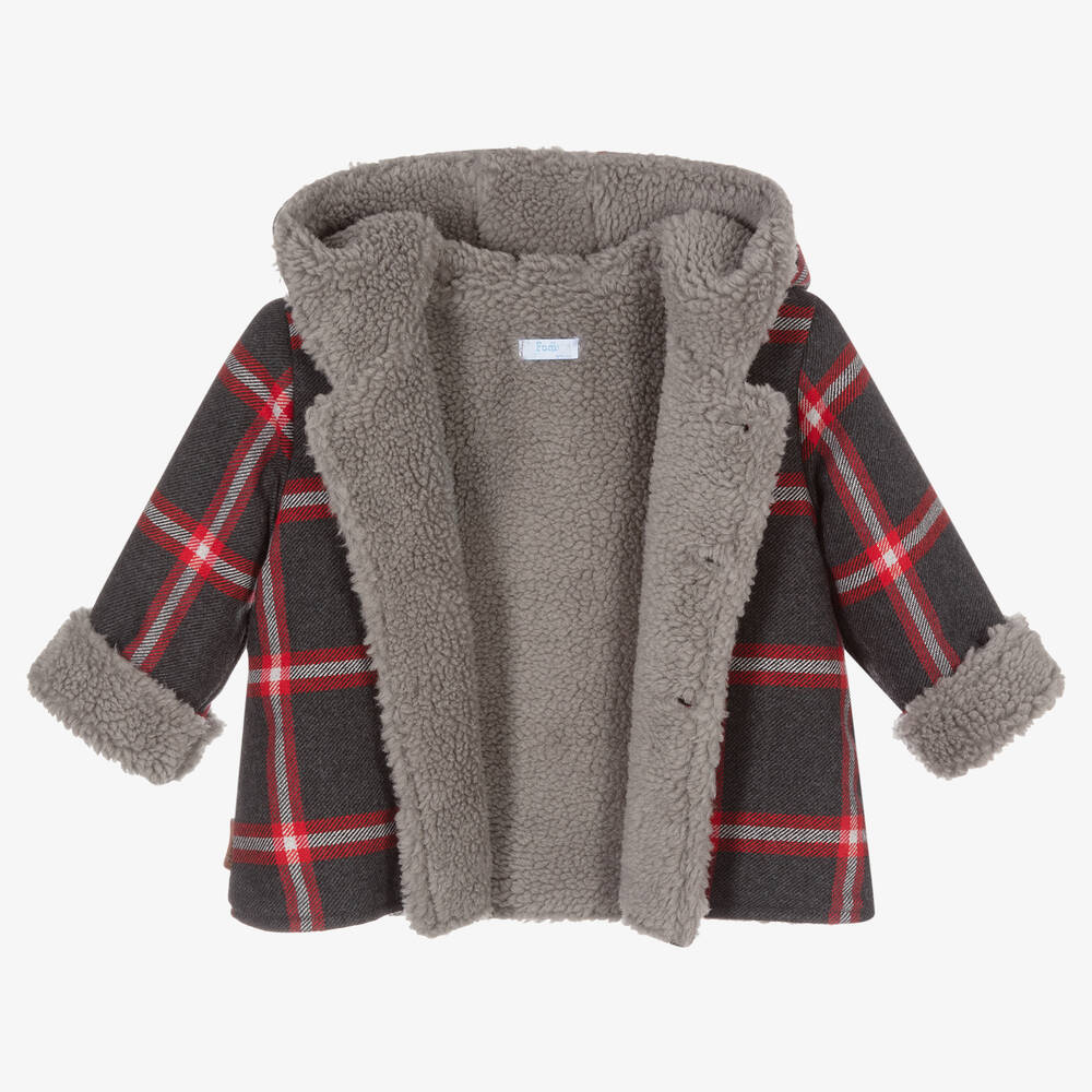 Foque - Boys Grey & Red Check Jacket | Childrensalon Outlet