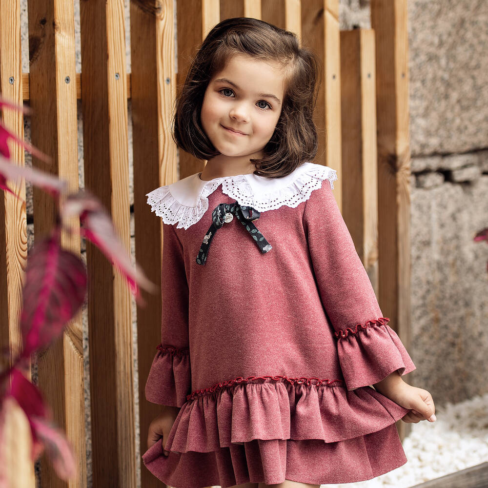 Foque - Girls Pink Collar Dress | Childrensalon Outlet
