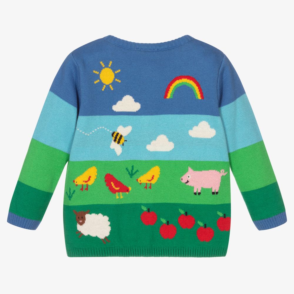 Frugi - Blue & Green Cotton Cardigan | Childrensalon Outlet
