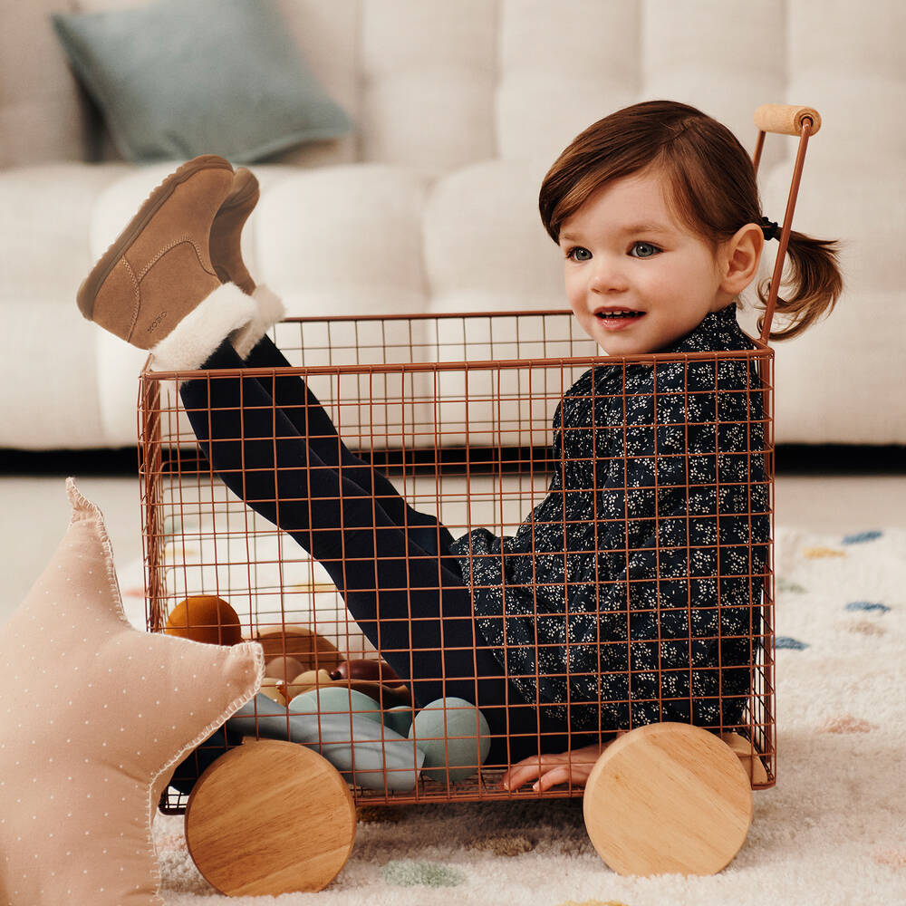 Geox - Girls Beige Suede Leather Boots | Childrensalon Outlet