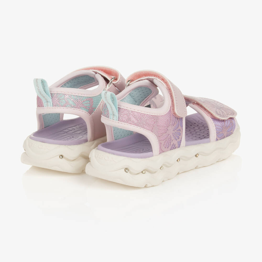 Geox - Girls Purple Light-Up Sandals | Childrensalon Outlet