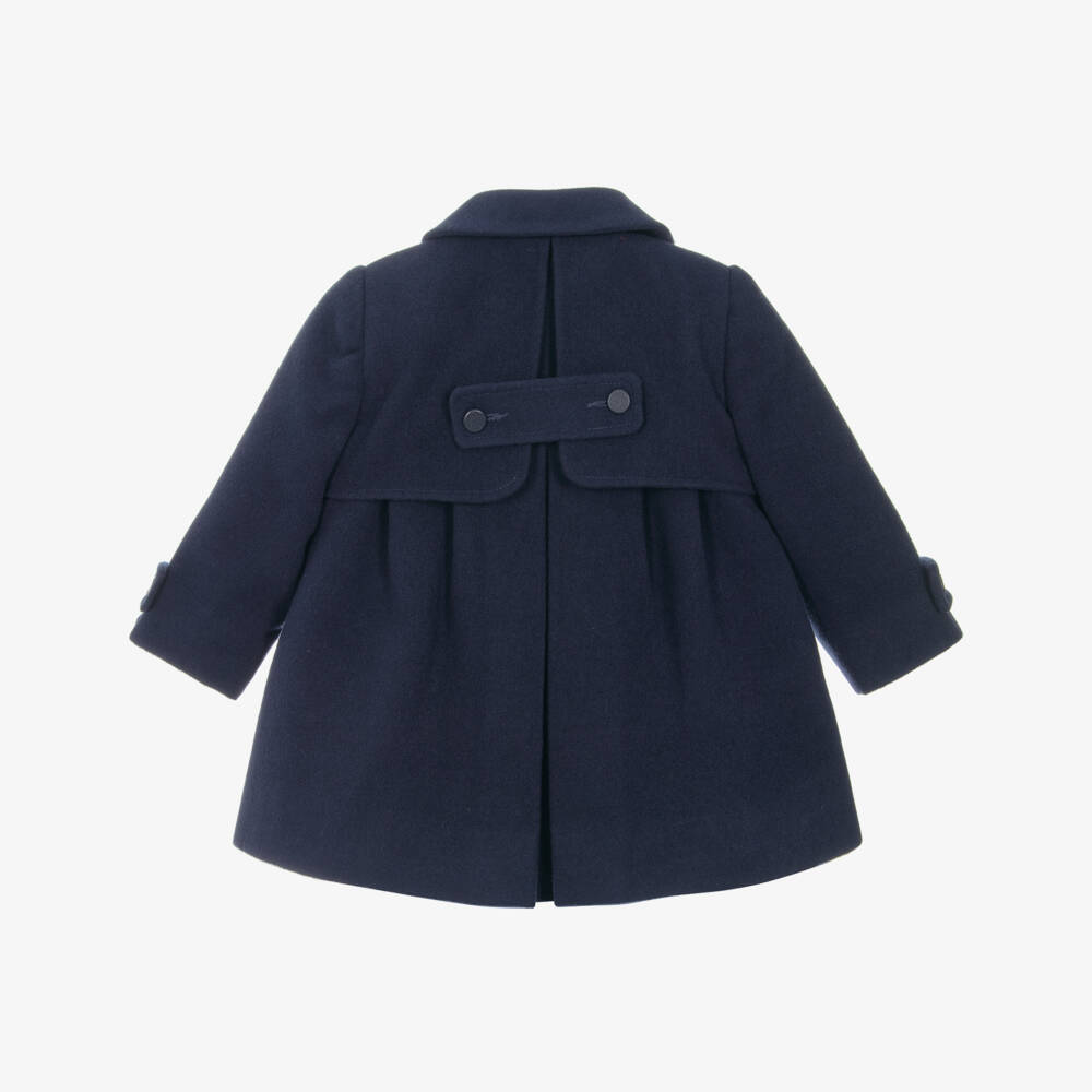 Miranda - Girls Navy Blue Felted Double-Breasted Coat | Childrensalon ...