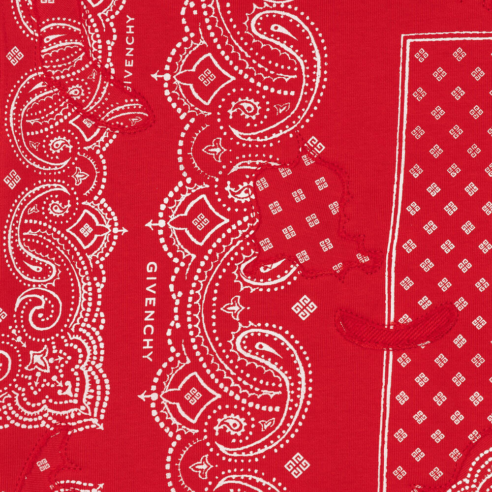 Givenchy - Boys Red Bandana Zip-Up Top | Childrensalon Outlet Givenchy - Boys Red Bandana Zip-Up Top | Childrensalon Outlet