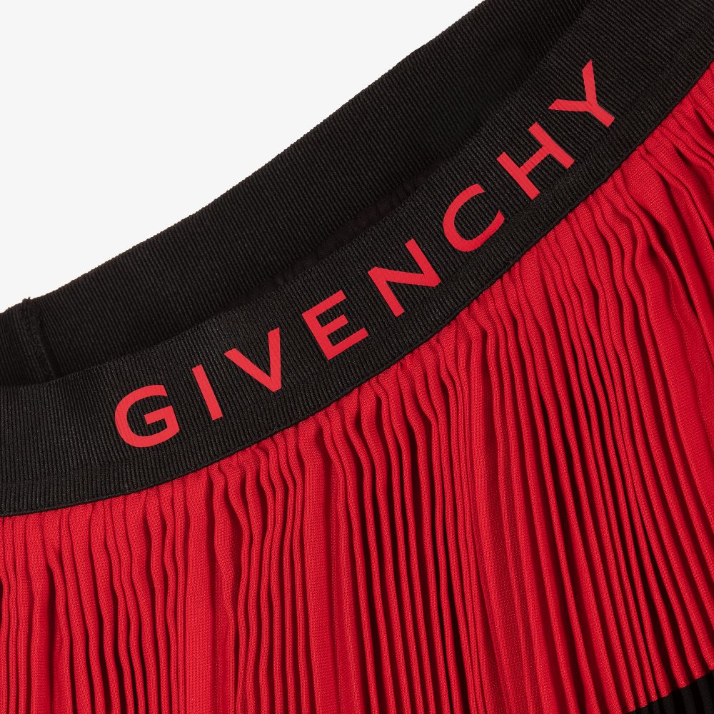 Givenchy - Red Pleated Logo Skirt | Childrensalon Outlet