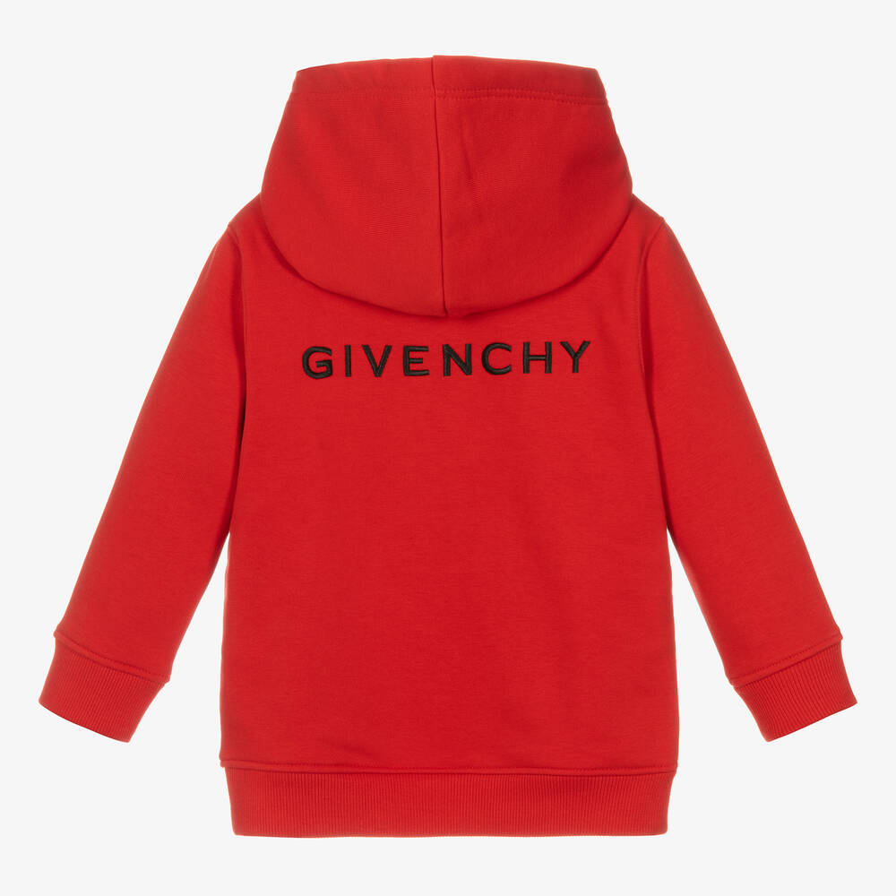 Givenchy - Red Velcro Logo Hoodie | Childrensalon Outlet
