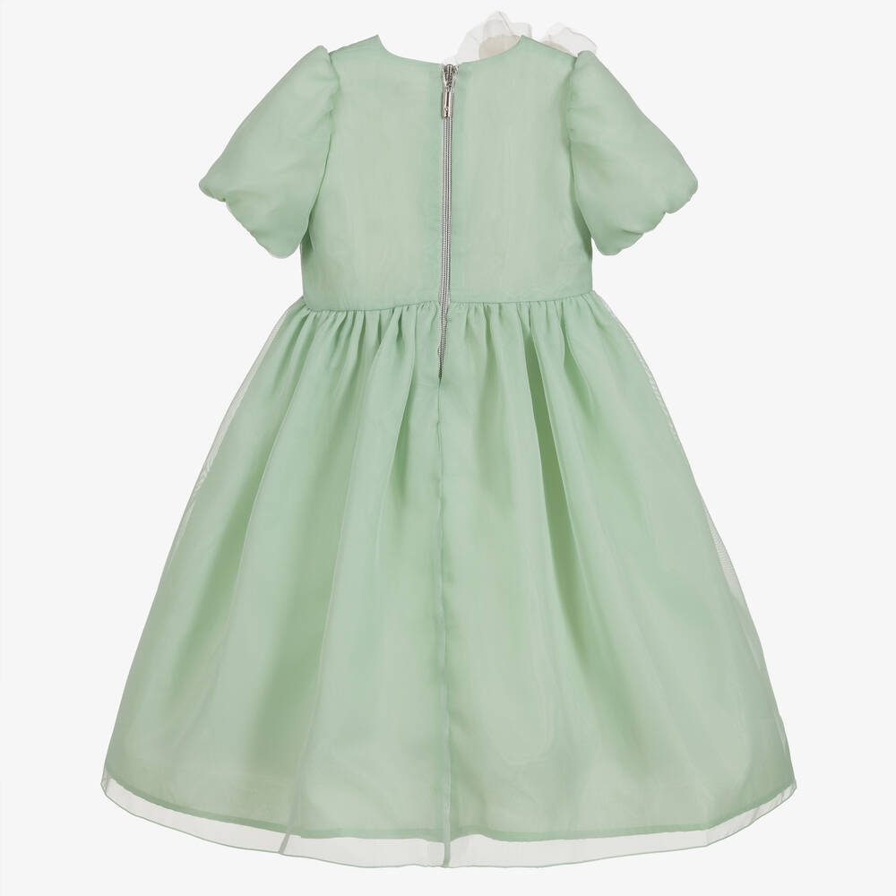 Graci - Green Tulle & Roses Dress | Childrensalon Outlet