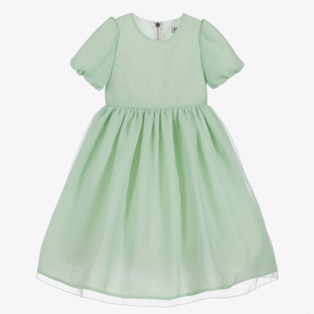 Graci - Green Tulle & Roses Dress | Childrensalon Outlet