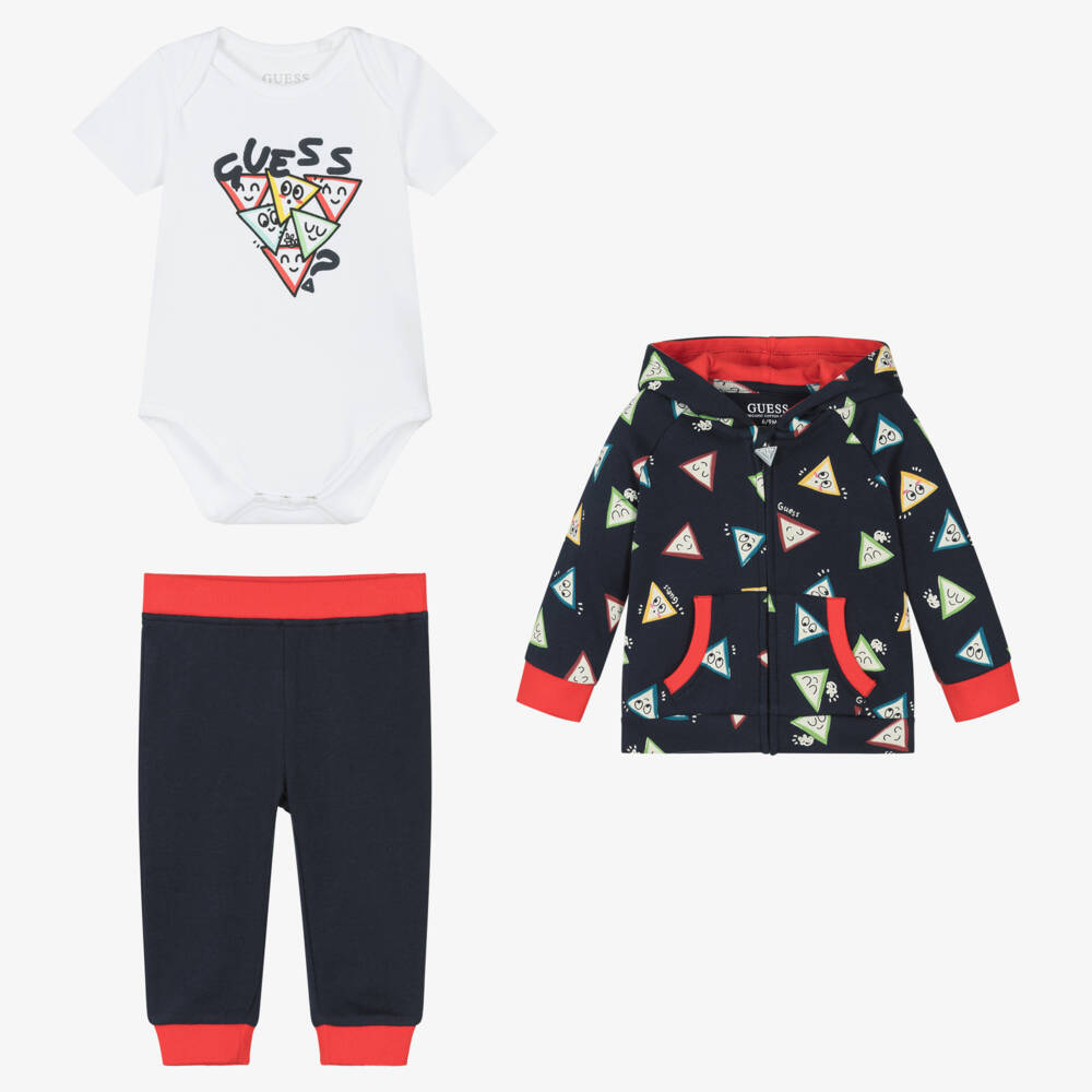 Guess - Boys Blue Cotton Tracksuit Set | Childrensalon Outlet