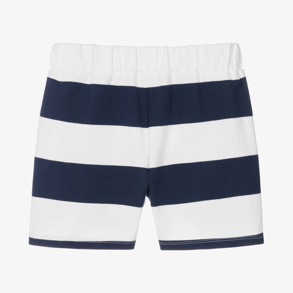 Guess - Teen Girls Navy Blue Striped Cotton Shorts | Childrensalon Outlet