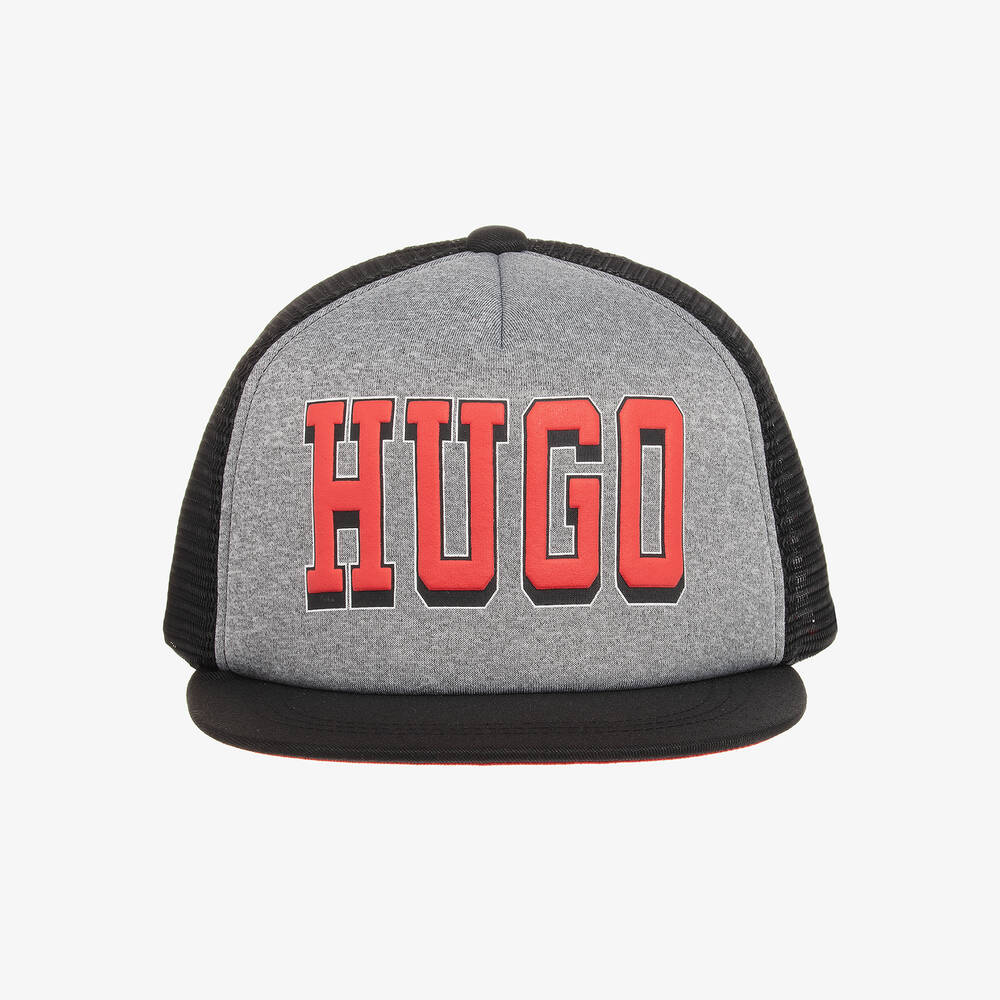HUGO - Grey Marl Jersey & Mesh Cap | Childrensalon Outlet