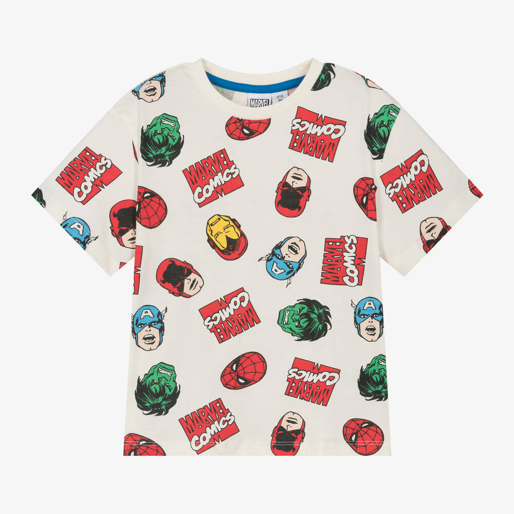 iDO Baby - Boys Ivory Marvel Cotton T-Shirt | Childrensalon Outlet