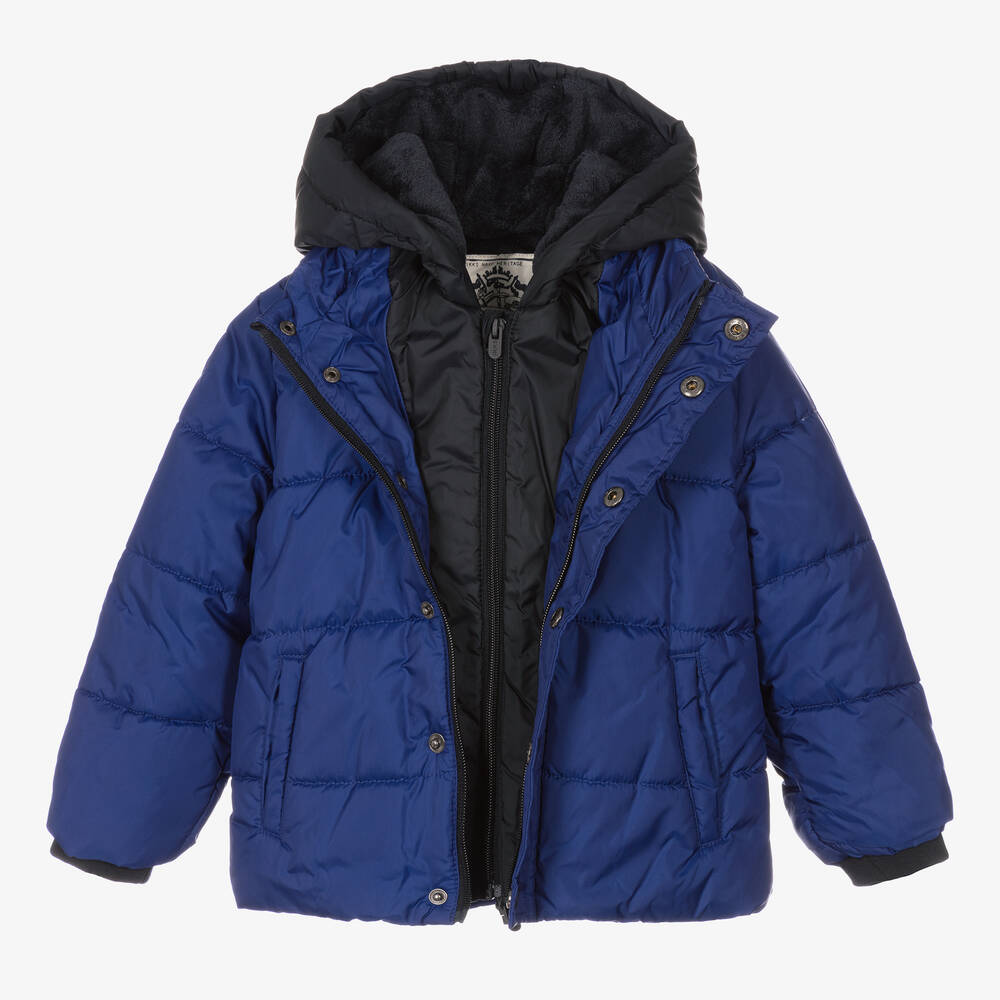 IKKS - Boys Blue Hooded Jacket | Childrensalon Outlet