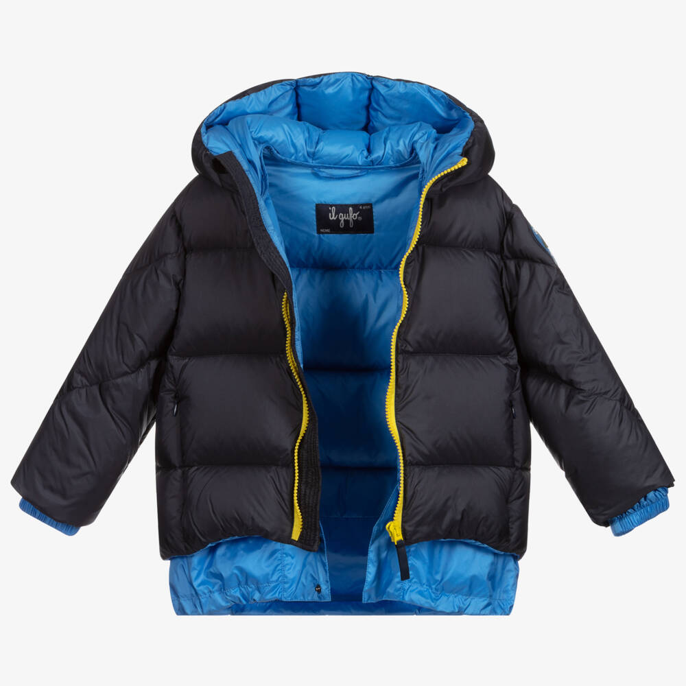 Il Gufo - Blue Down Padded Puffer Coat | Childrensalon Outlet