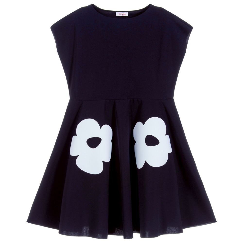 Il Gufo - Girls Blue Floral Dress | Childrensalon Outlet