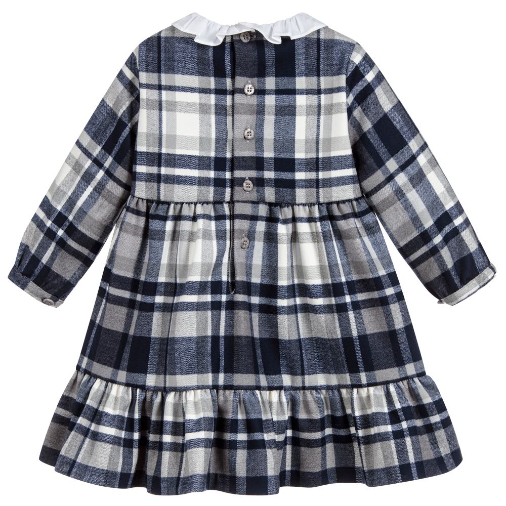 Il Gufo - Girls Blue Tartan Dress | Childrensalon Outlet