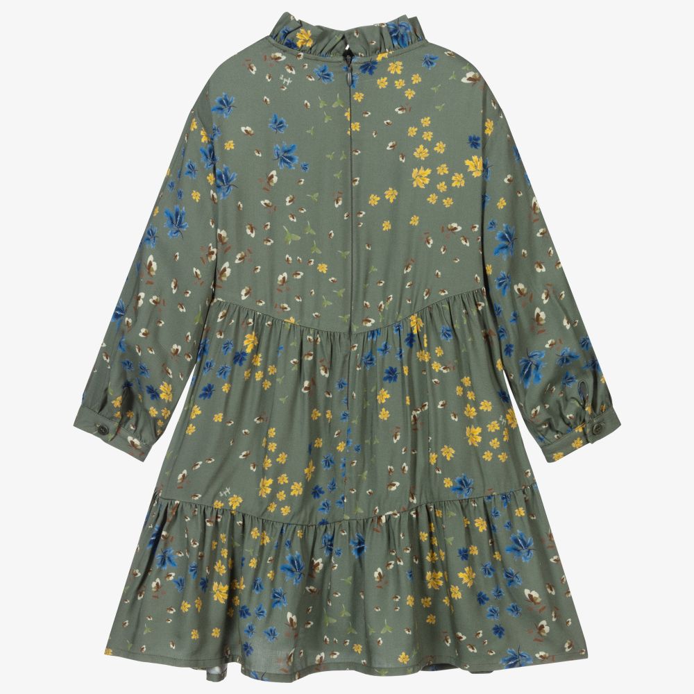 Il Gufo - Girls Green Floral Dress | Childrensalon Outlet
