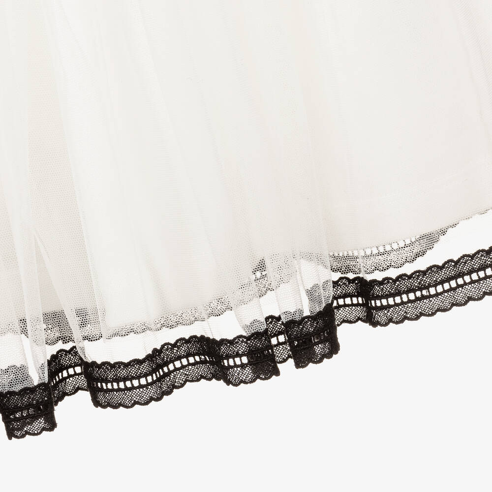 Il Gufo - Girls Ivory & Black Tulle Skirt | Childrensalon Outlet Il Gufo - Girls Ivory & Black Tulle Skirt | Childrensalon Outlet