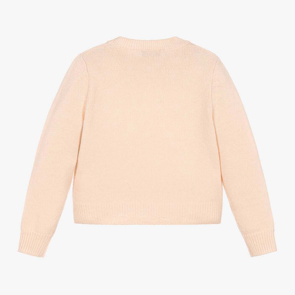 Il Gufo - Girls Ivory Merino Wool Dots Sweater | Childrensalon Outlet