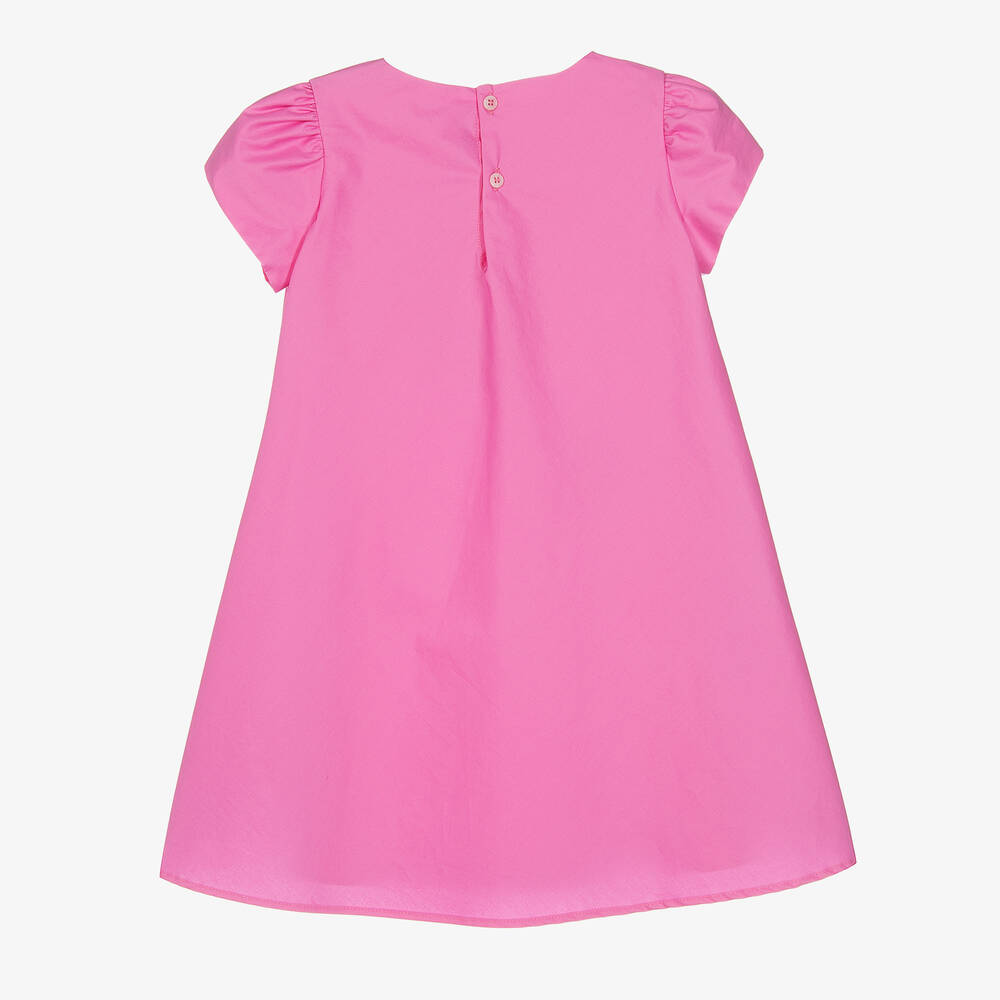 Il Gufo - Girls Pink Cotton Flower Dress | Childrensalon Outlet