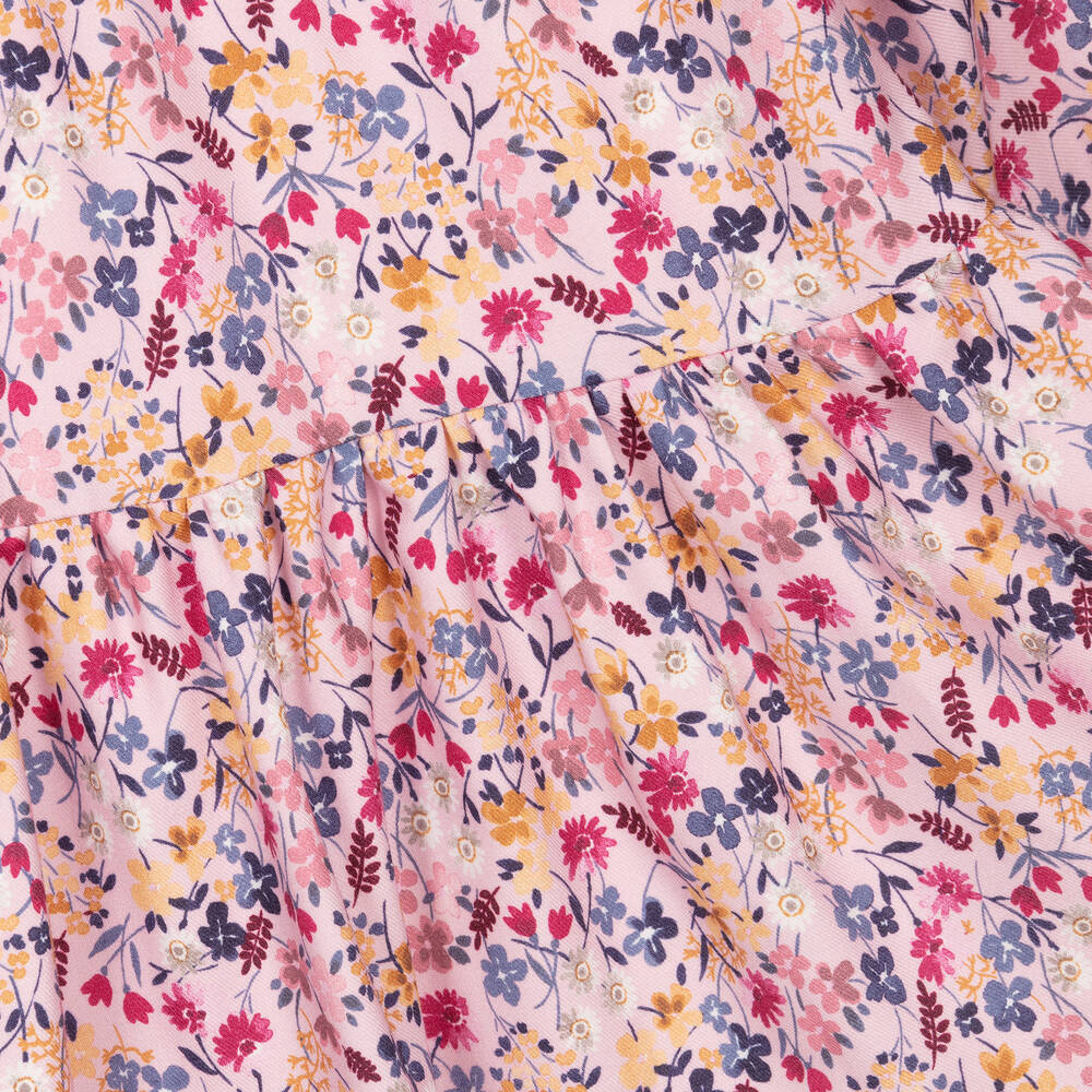 Il Gufo - Girls Pink Floral Viscose Dress | Childrensalon Outlet