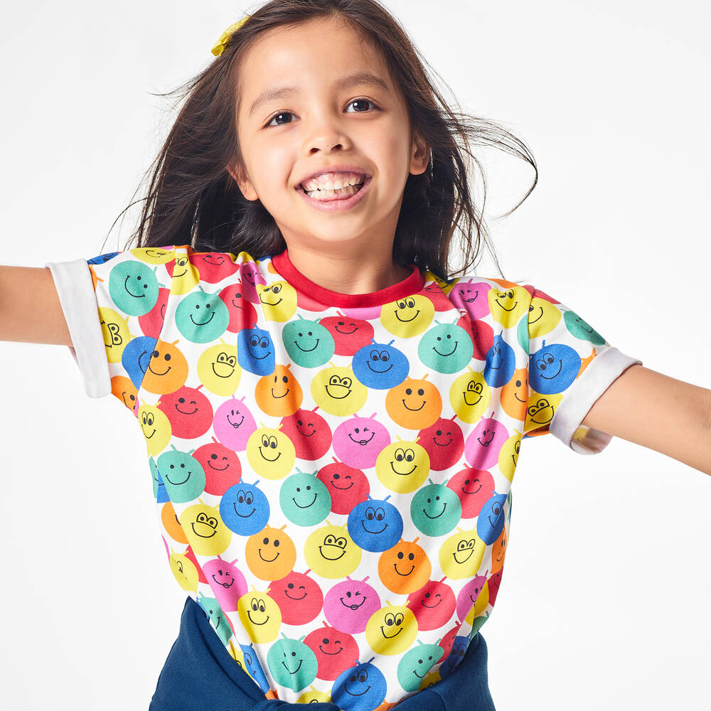 Joyday - Cotton Smiling Faces T-Shirt | Childrensalon Outlet