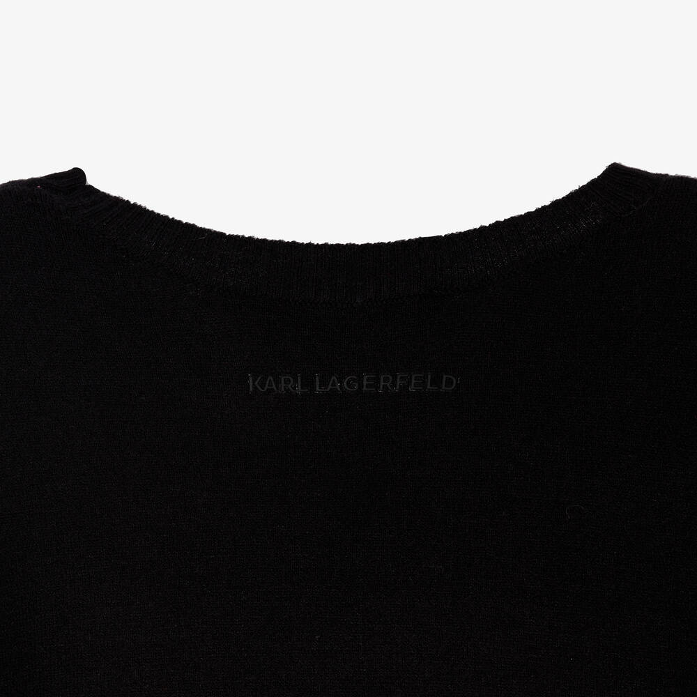 KARL LAGERFELD KIDS - Teen Girls Black Crop Sweater | Childrensalon Outlet