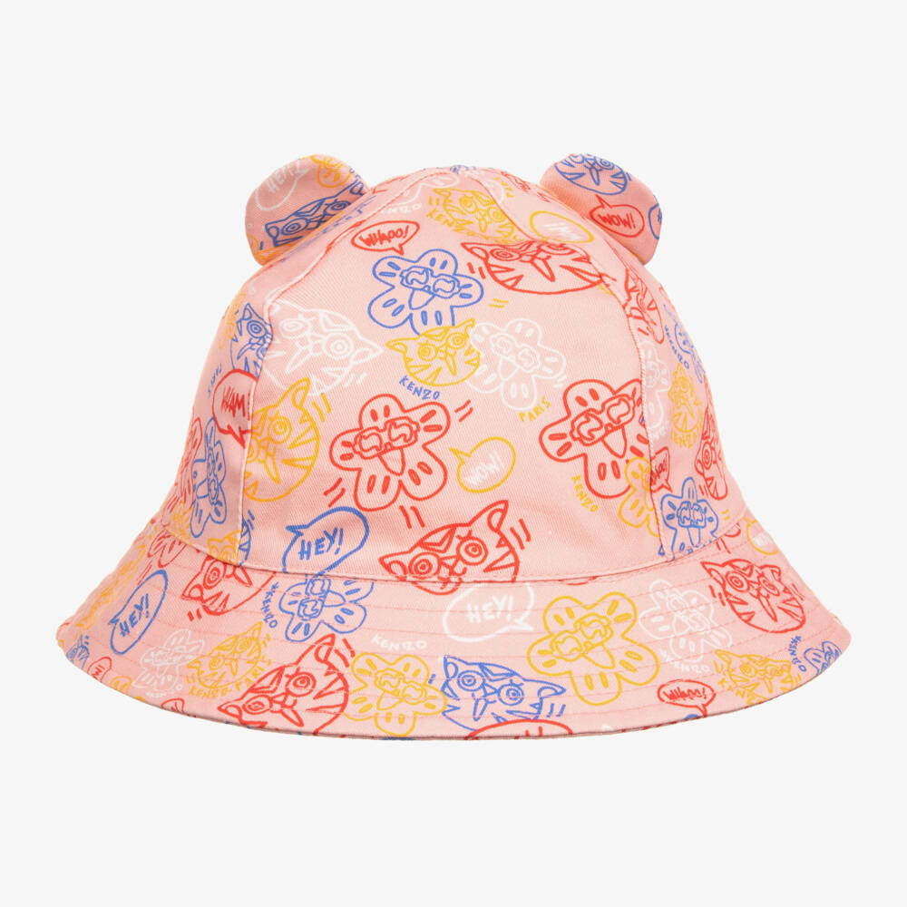 KENZO KIDS - Baby Girls Pink Cotton Twill Hat | Childrensalon Outlet