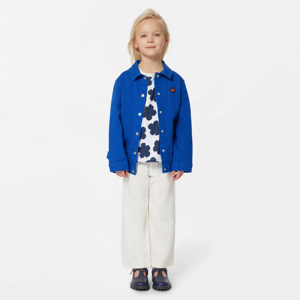 KENZO KIDS - Blue Cotton Boke Flower Jacket | Childrensalon Outlet