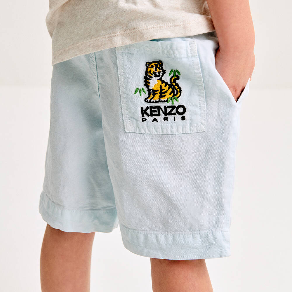 KENZO KIDS Boys Light Blue KOTORA Shorts Childrensalon Outlet