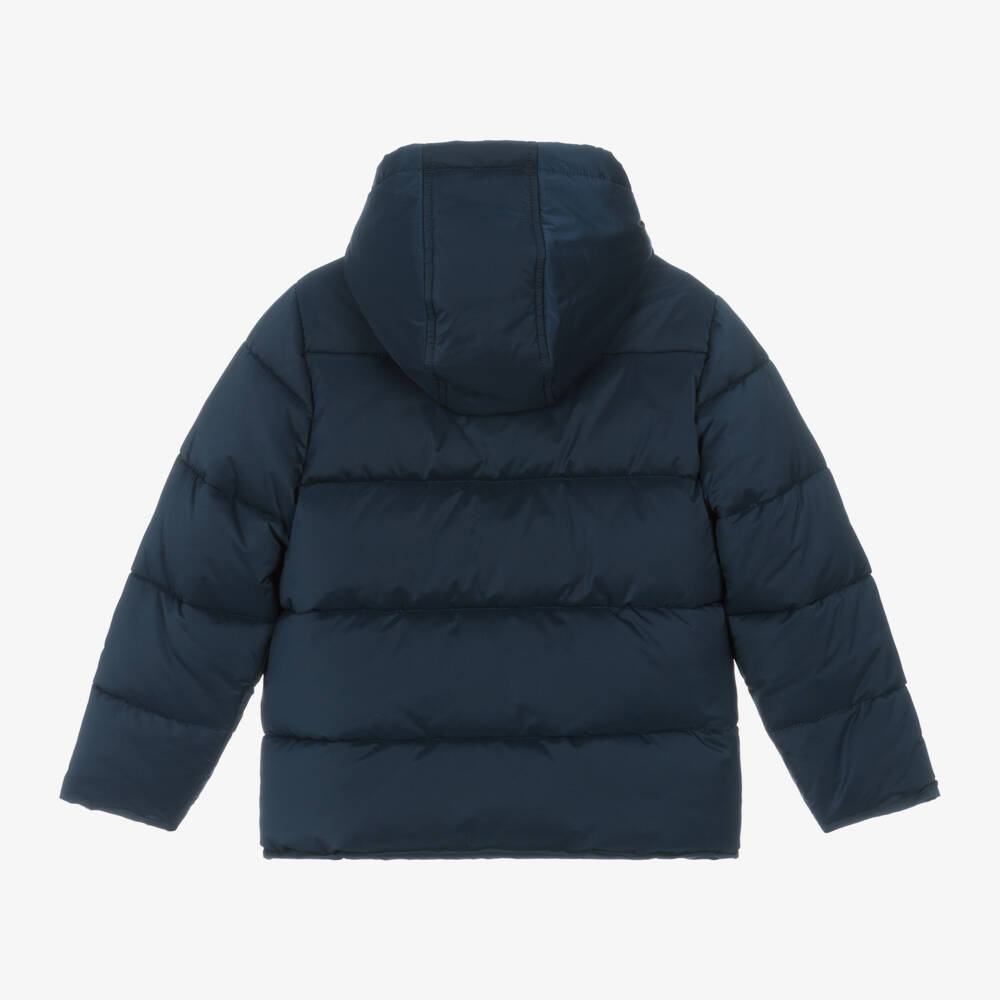 KENZO KIDS - Boys Navy Hooded Puff Jacket | Childrensalon Outlet