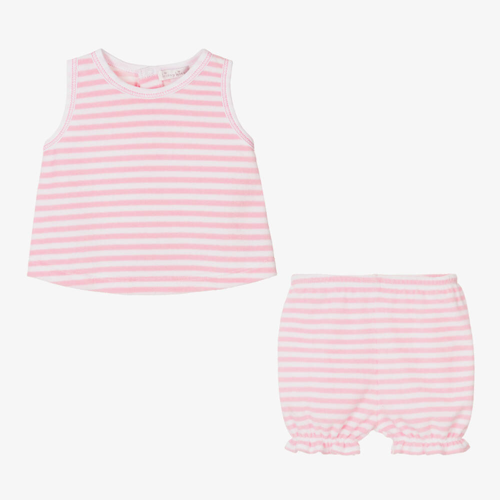 Kissy Kissy - Baby Girls Pink Cabana Terry Stripes Shorts ...
