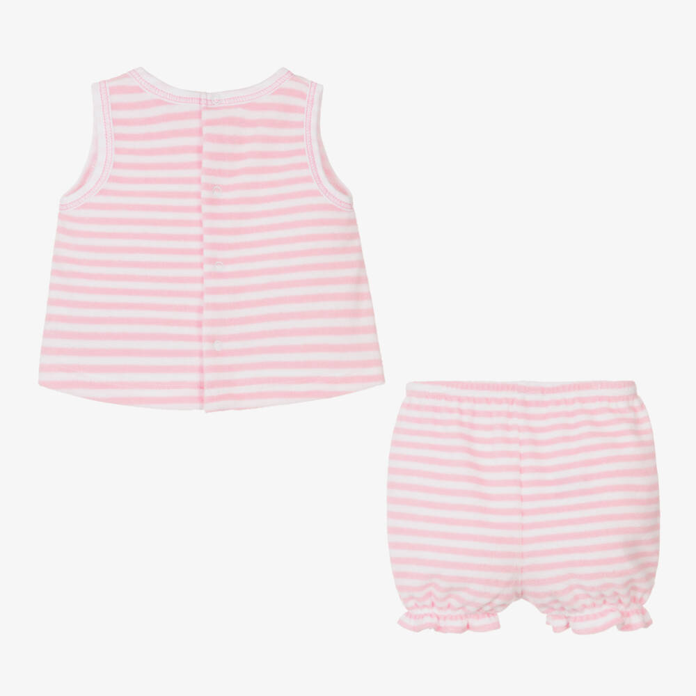 Kissy Kissy - Baby Girls Pink Cabana Terry Stripes Shorts ...