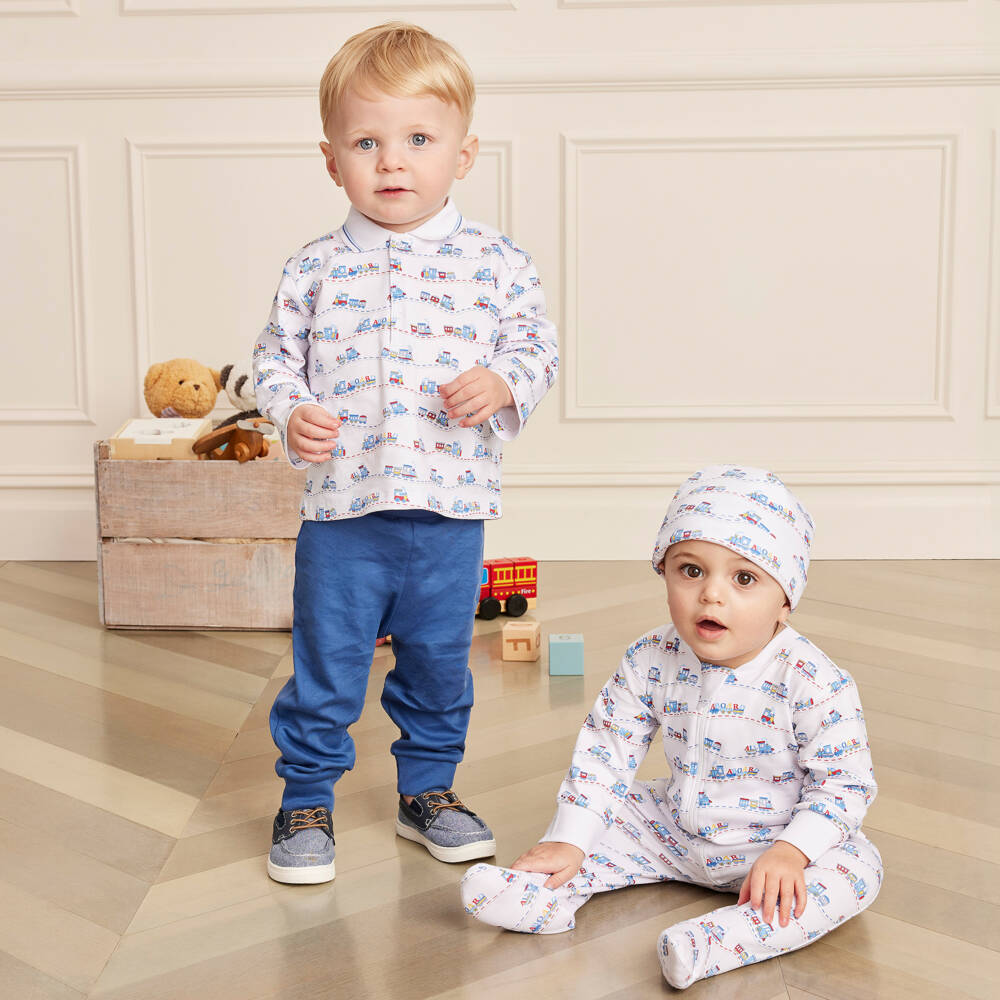 Kissy Kissy - Boys Cotton Train Print Set | Childrensalon Outlet