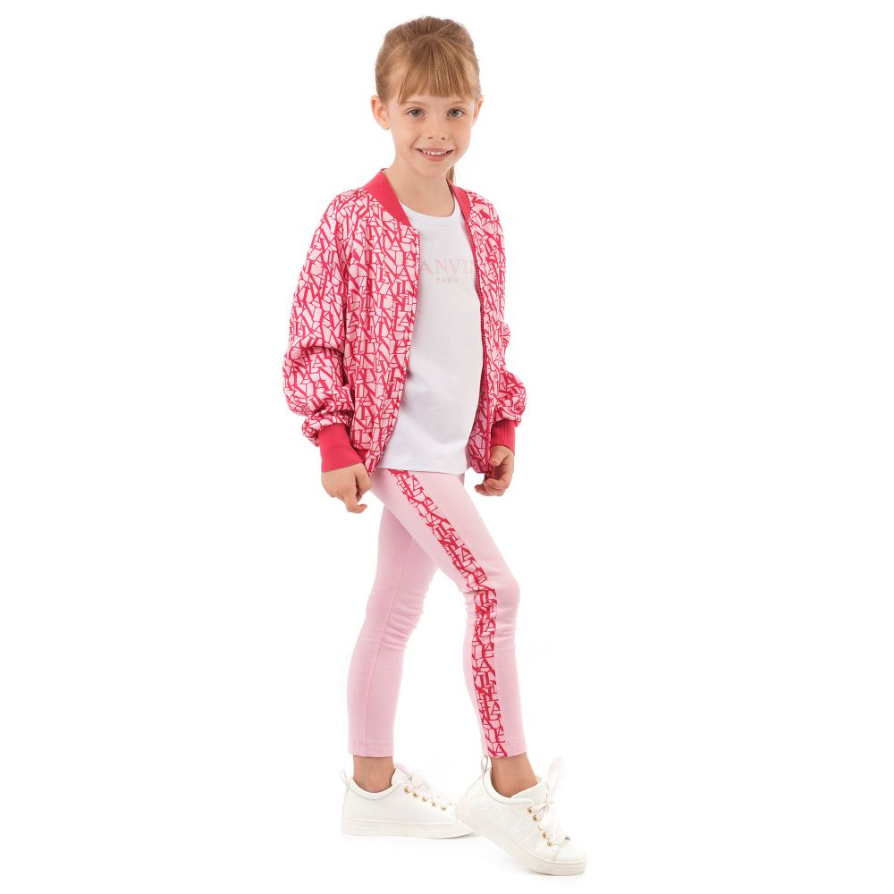 Lanvin - Girls Pink Satin Zip-Up Jacket | Childrensalon Outlet