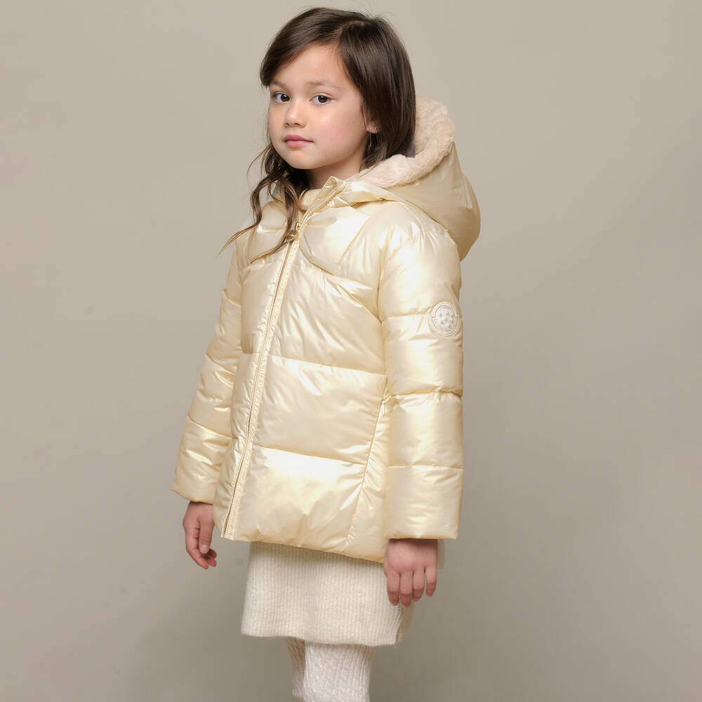 Le Chic - Girls Ivory Puffer Coat | Childrensalon Outlet