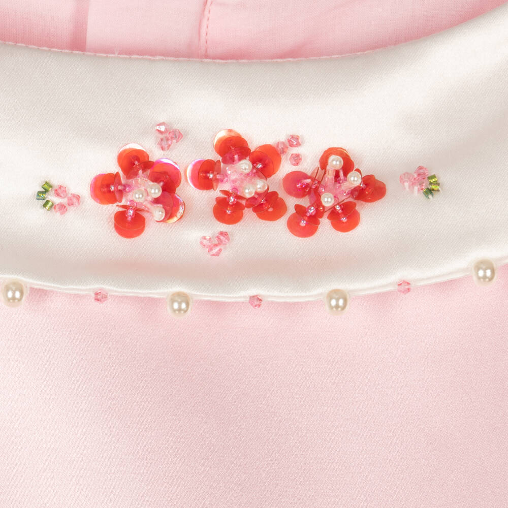 Le Mu - Girls Pink Satin & Tulle Dress | Childrensalon Outlet
