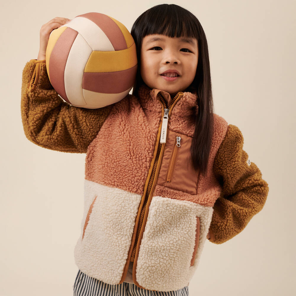 Liewood - Beige & Pink Borg Jacket | Childrensalon Outlet