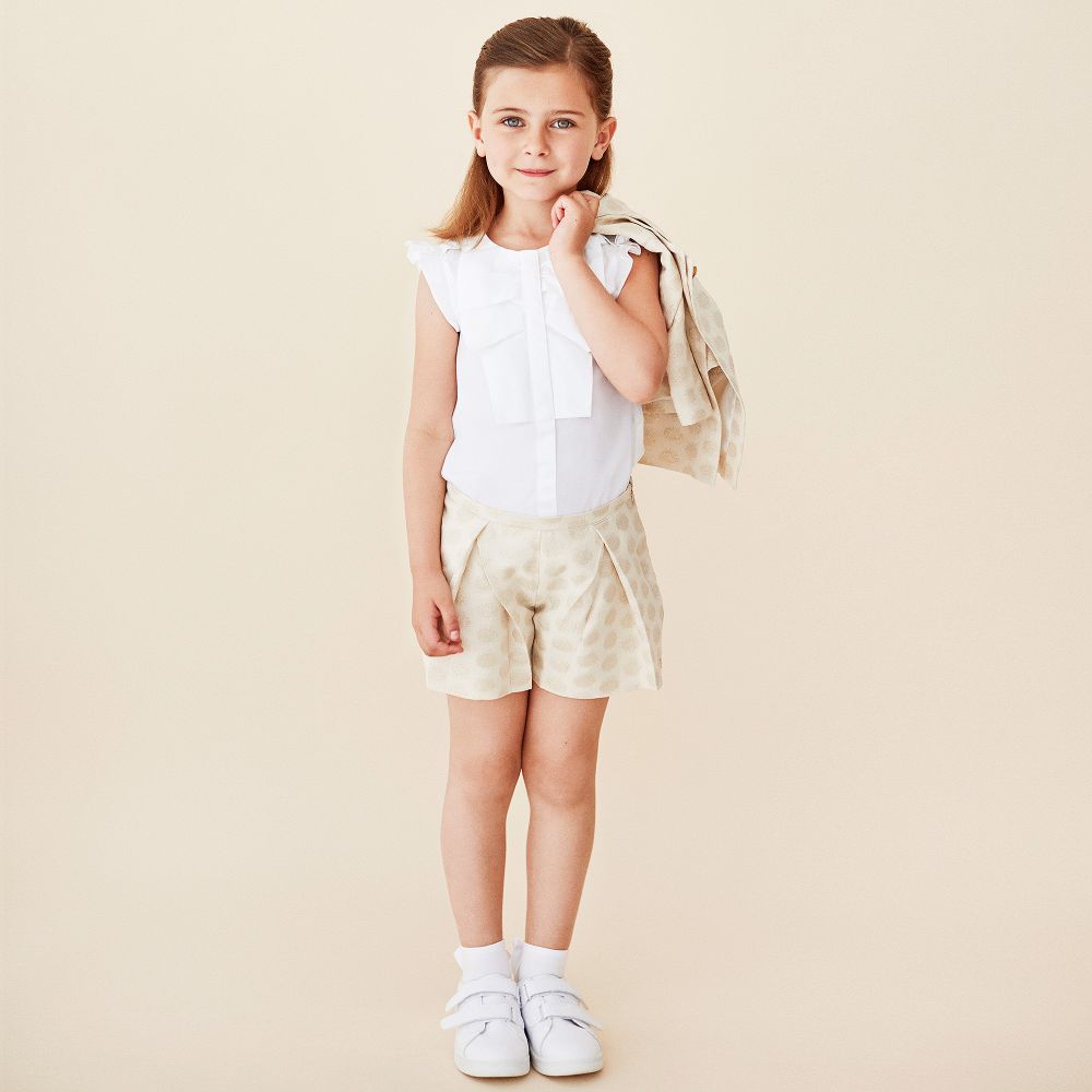 Lili Gaufrette - Girls Gold Spotted Shorts | Childrensalon Outlet