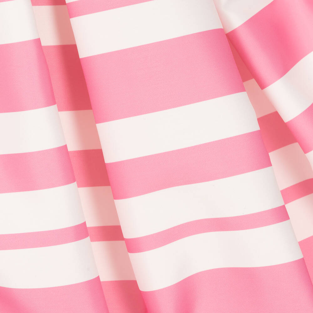 Mama Luma - Girls Pink & White Striped Satin Dress | Childrensalon Outlet