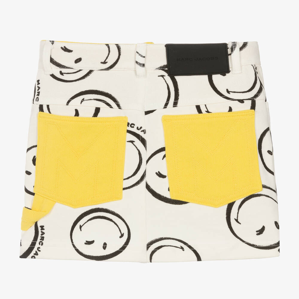 MARC JACOBS - Girls Ivory Cotton Smiley Faces Skirt | Childrensalon Outlet