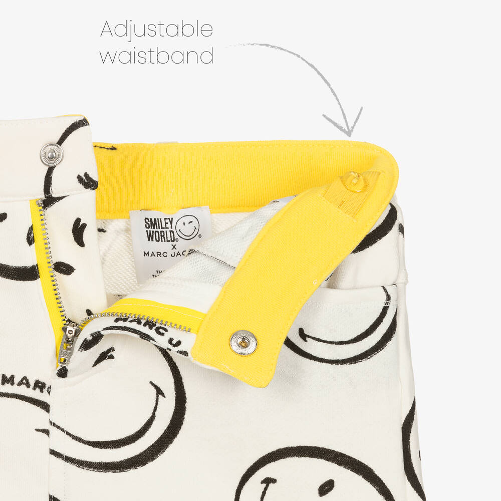 MARC JACOBS - Girls Ivory Cotton Smiley Faces Skirt | Childrensalon Outlet