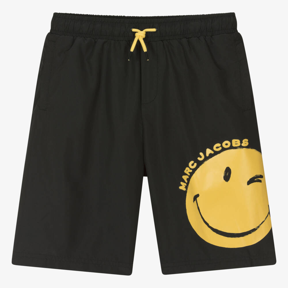 MARC JACOBS - Teen Boys Black Smiley Face Swim Shorts | Childrensalon ...