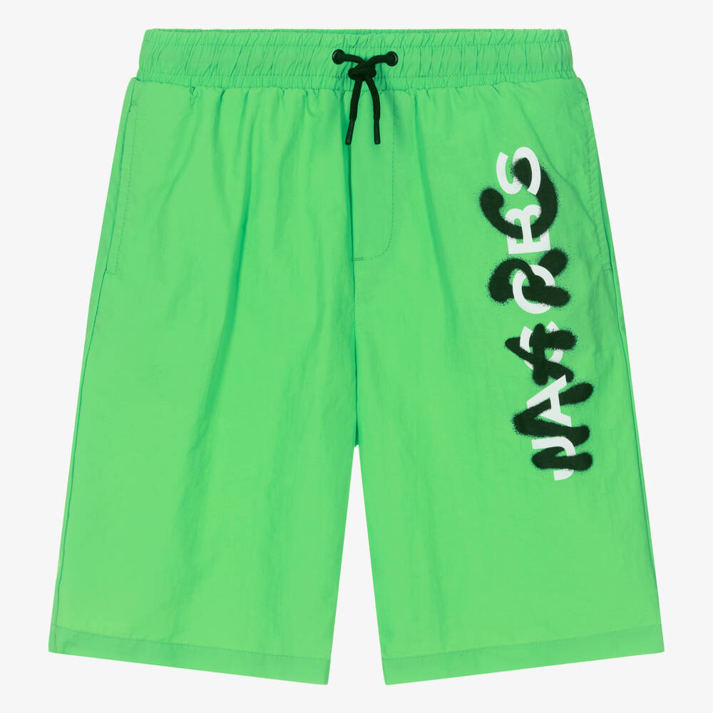 MARC JACOBS - Teen Green Spray Logo Swim Shorts | Childrensalon Outlet