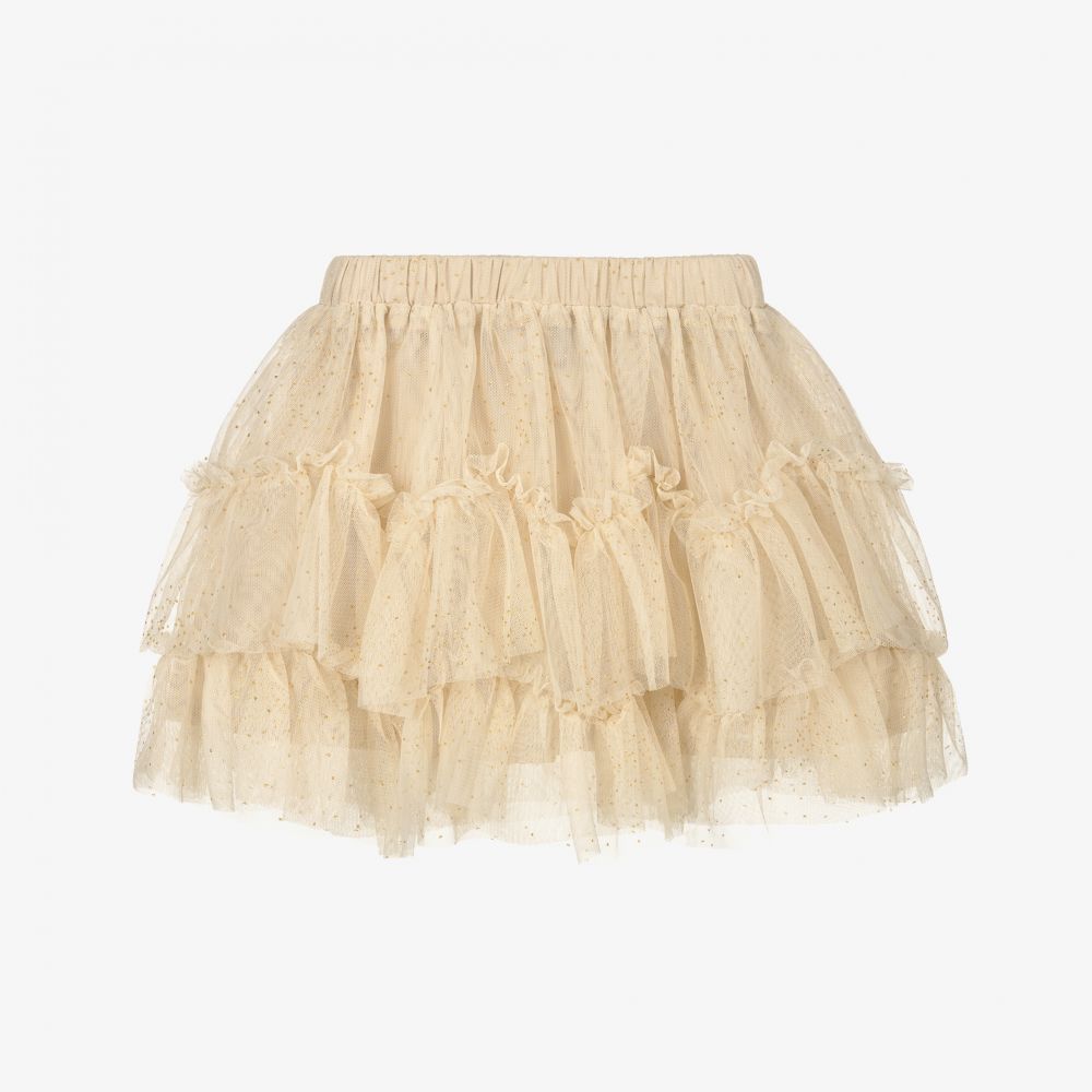 Mayoral - Beige Tulle Ruffle Skirt | Childrensalon Outlet