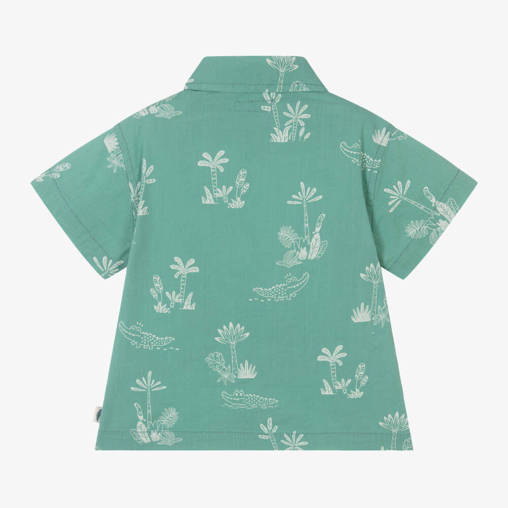 Mayoral - Boys Green Cotton Crocodile Shirt | Childrensalon Outlet