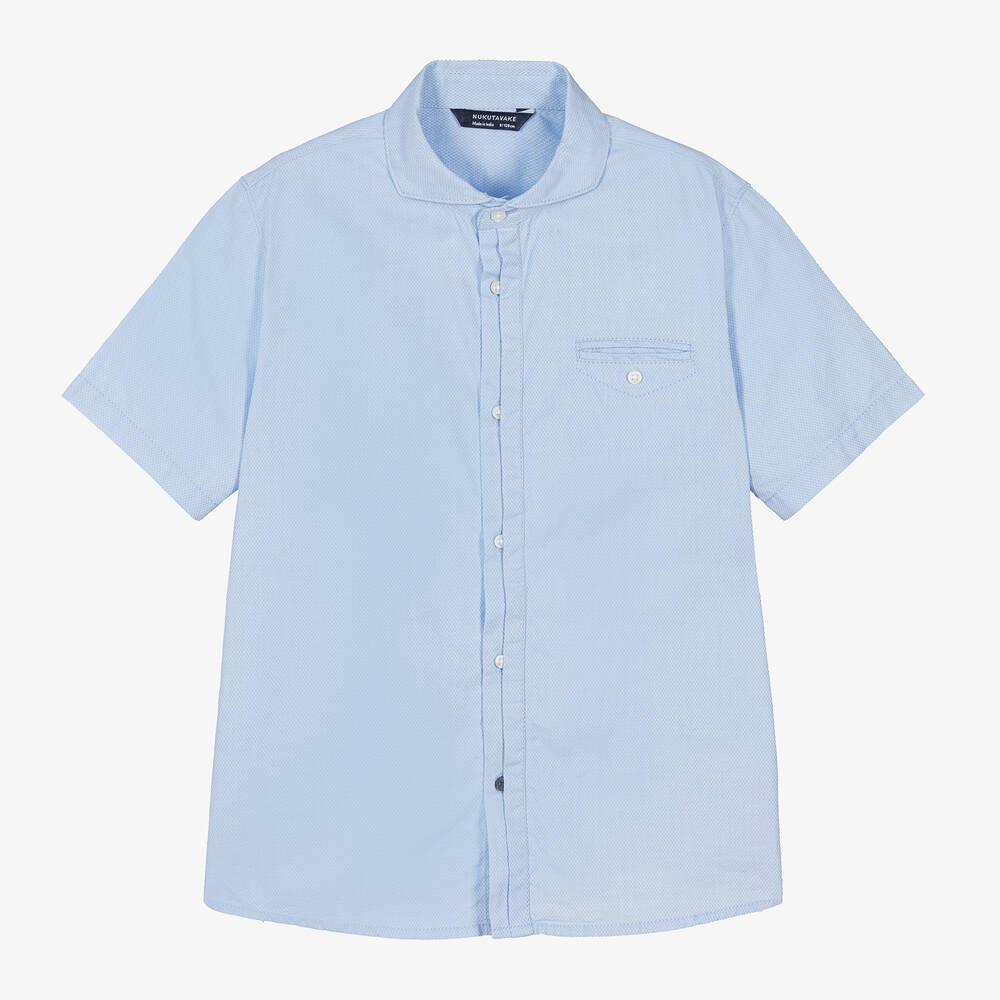 Mayoral Nukutavake - Boys Light Blue Cotton Shirt | Childrensalon Outlet