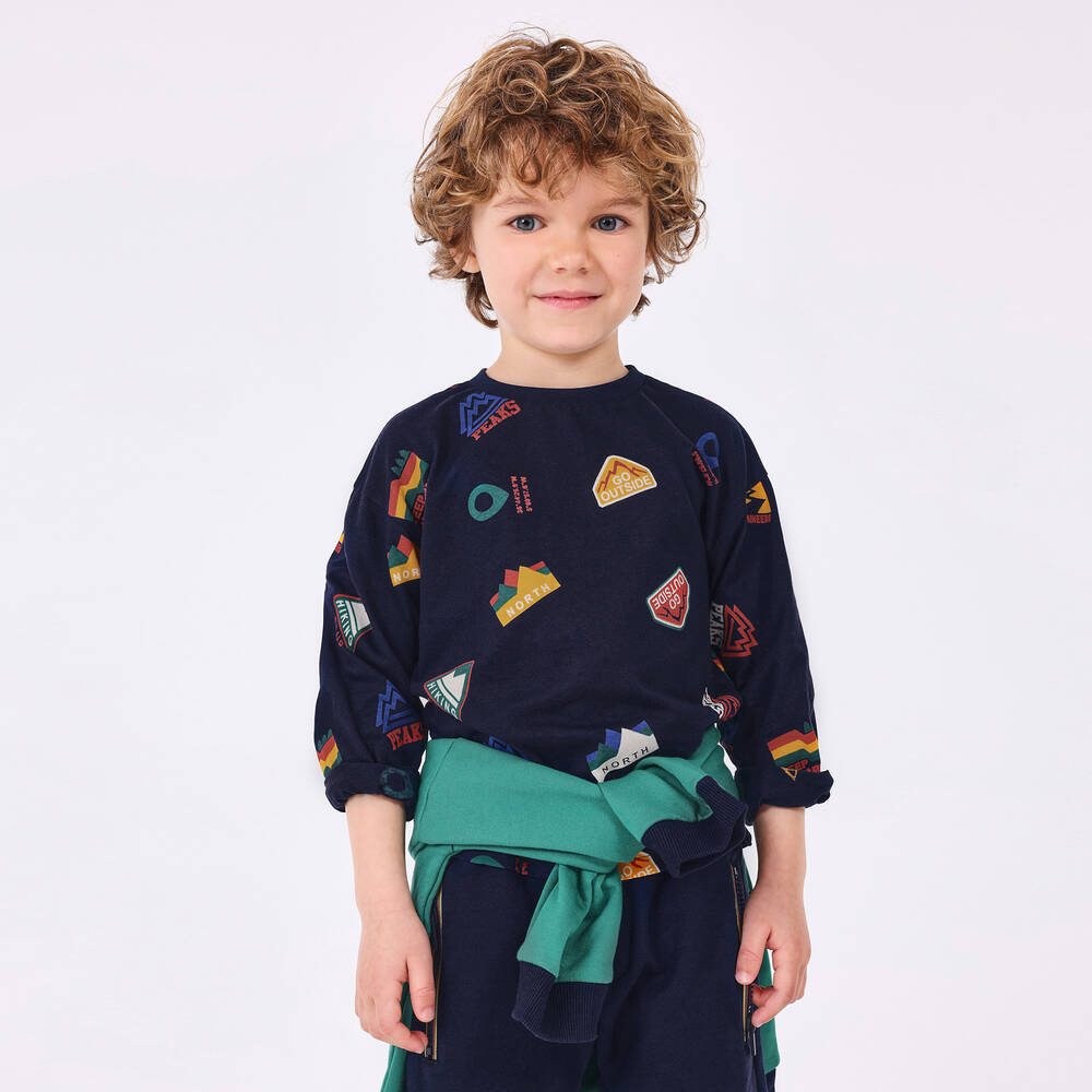 Mayoral - Boys Navy Blue Cotton Top | Childrensalon Outlet