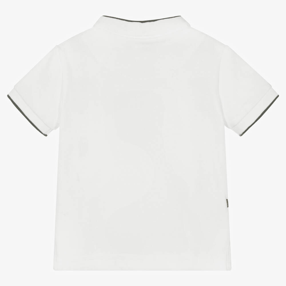 Mayoral - Boys White Cotton Piqué Top | Childrensalon Outlet