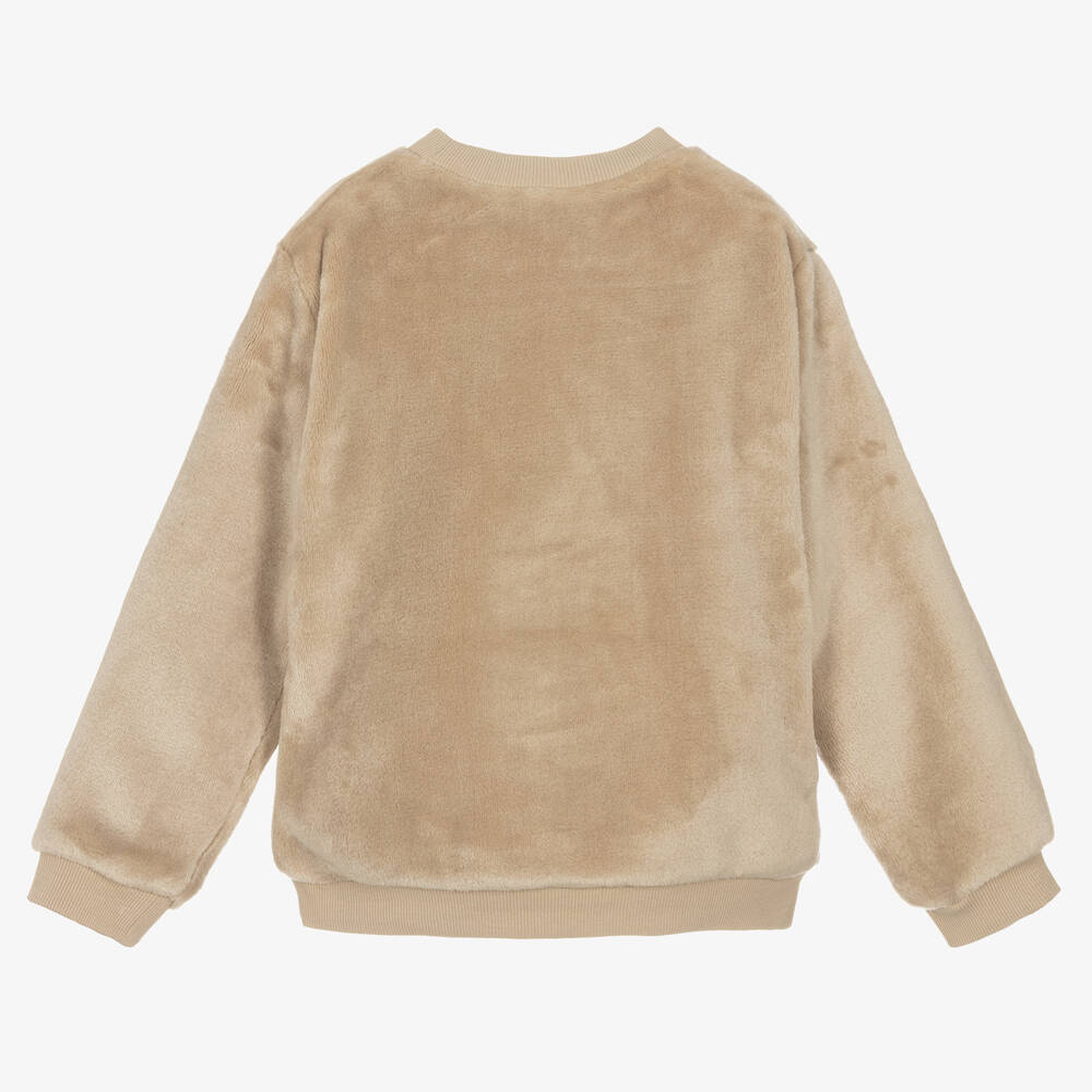 Mayoral - Girls Beige Fleece Sweatshirt | Childrensalon Outlet
